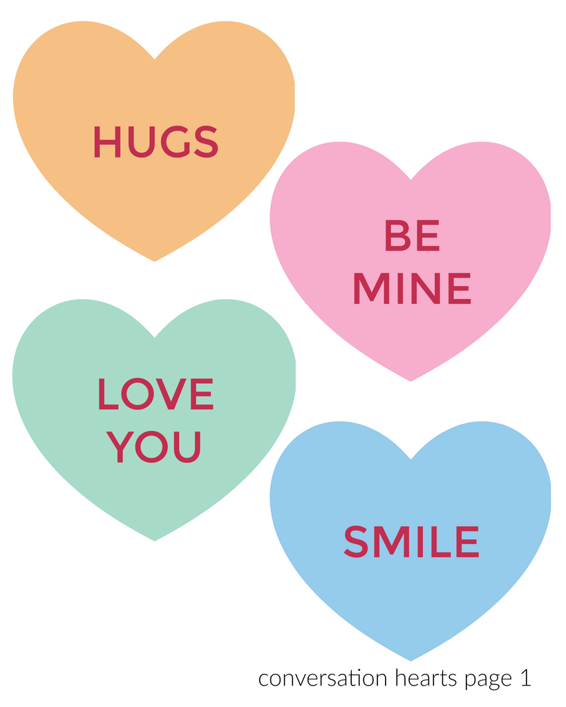 Printable Conversation Hearts DIY Felt Love Letter And Conversation